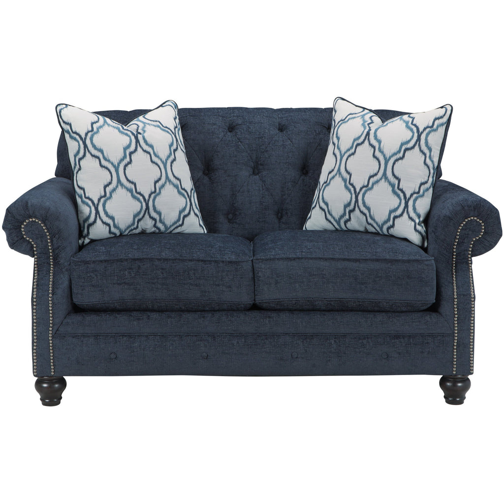 LaVernia Navy Loveseat Bella Furniture