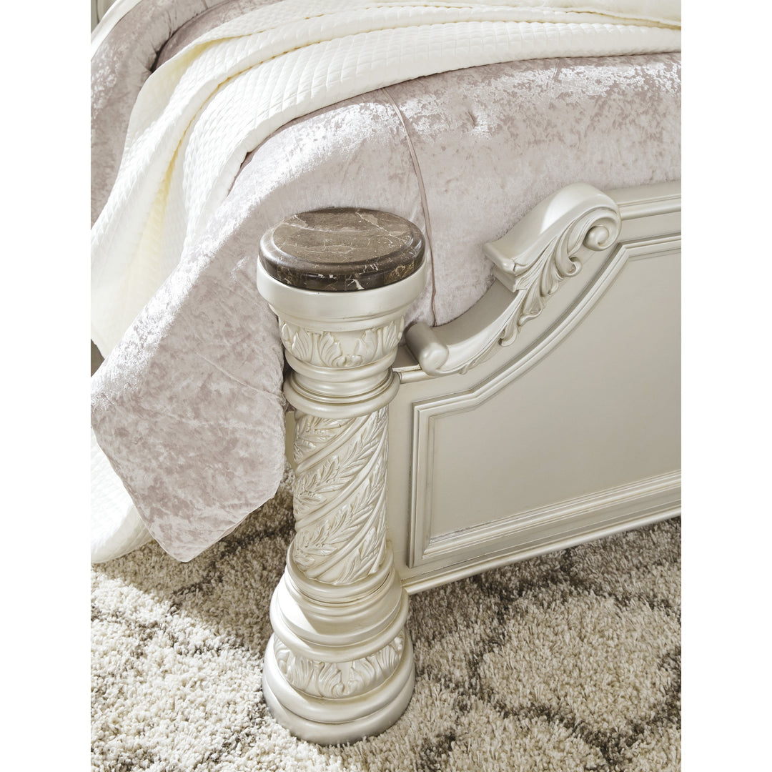 Cassimore pearl silver panel bedroom set store